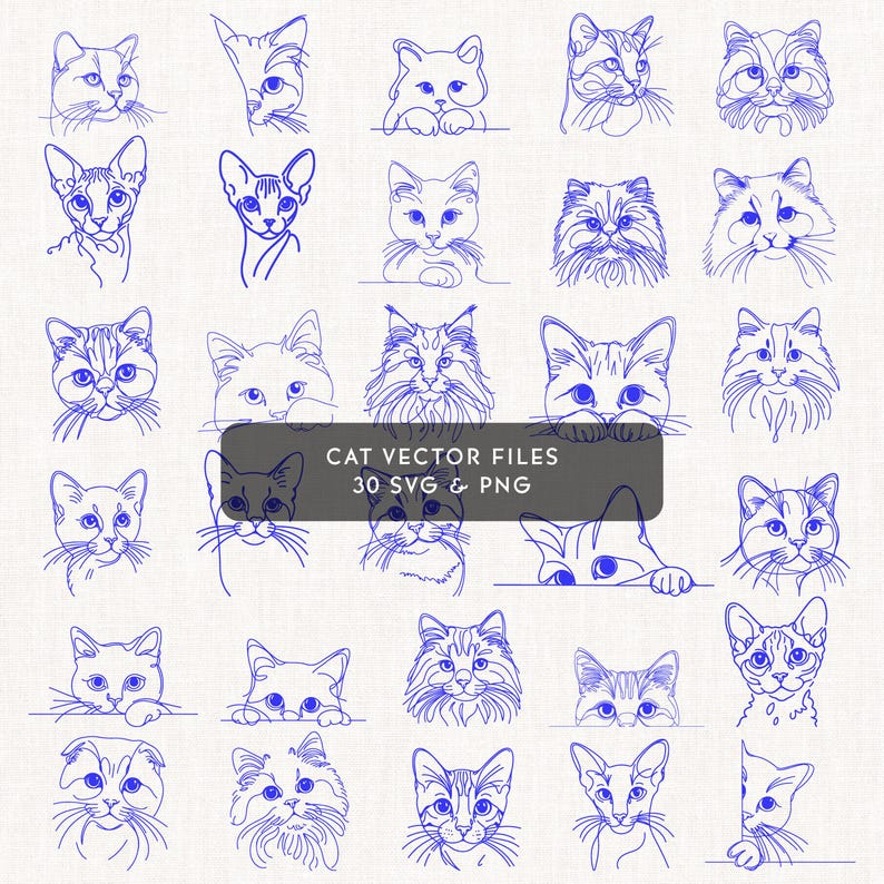 Cat Svg, One Line Drawing, Cat Face Svg, Svg Bundle, Cat Clipart ...