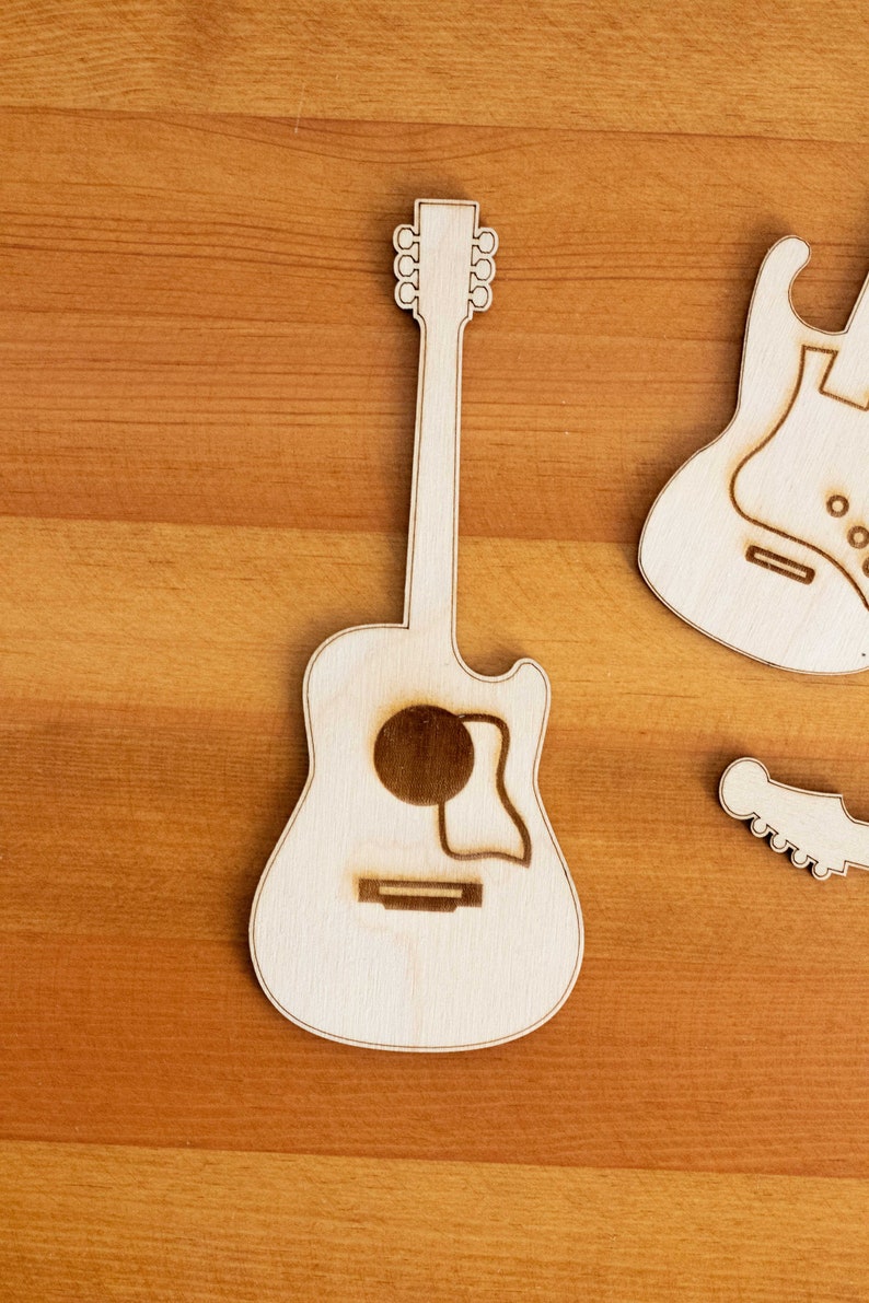 Laser Cut Guitar Shapes SVG - Guitar Outline Digital Files - DIY Wooden ...