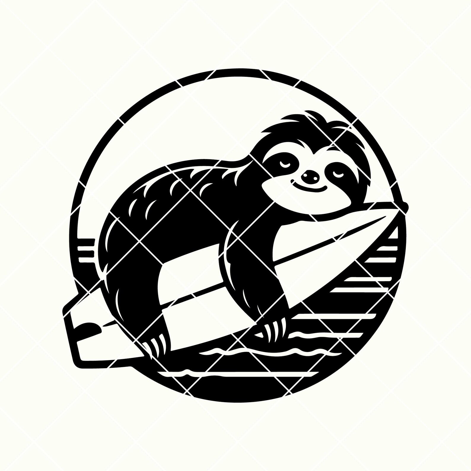Sloth Svg, Sloth Clipart, Sloth Png, Cute Sloth Svg, Surfboard Svg ...