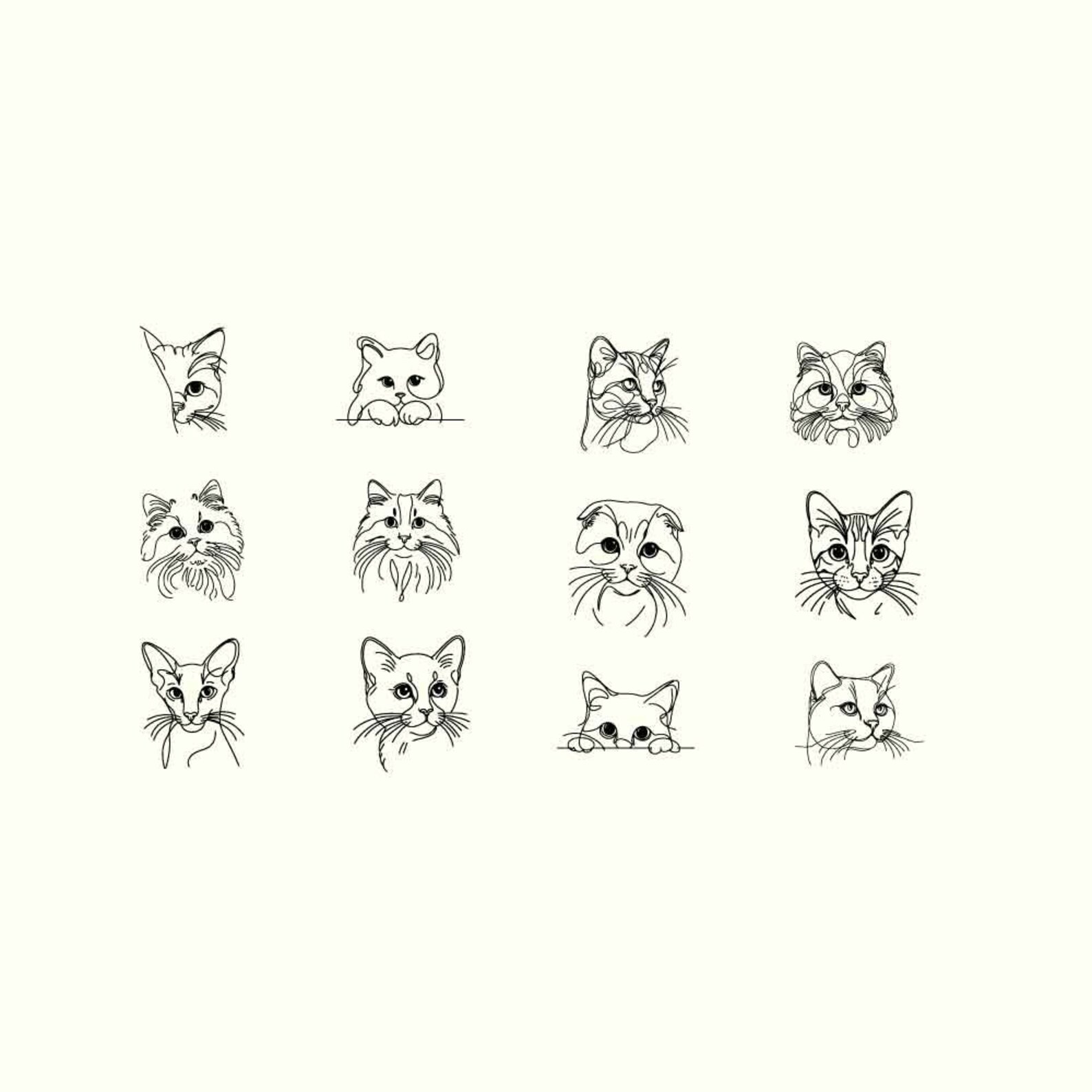Cat Svg, One Line Drawing, Cat Face Svg, Svg Bundle, Cat Clipart ...