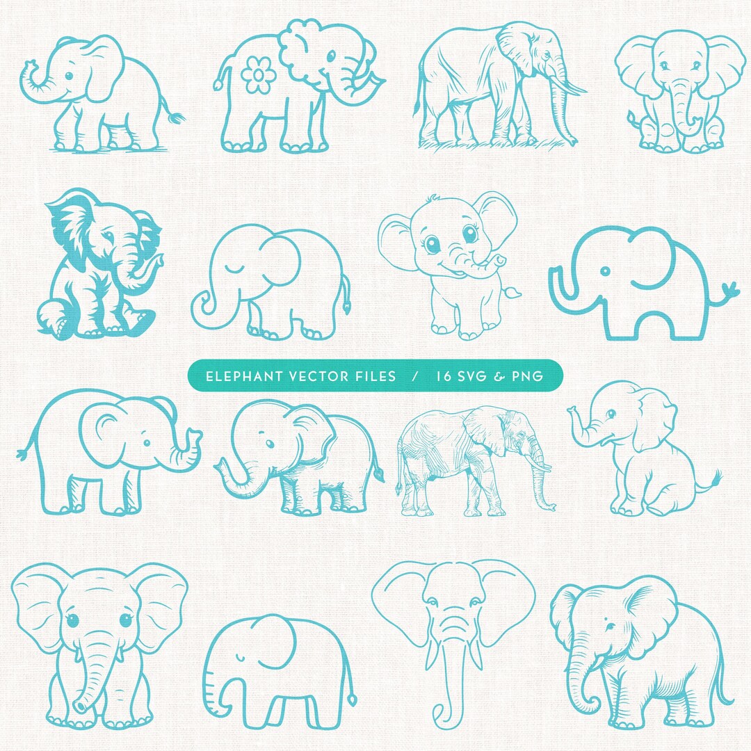Elephant Svg Bundle, Elephant Png, Baby Elephant Svg, Elephant Clipart ...