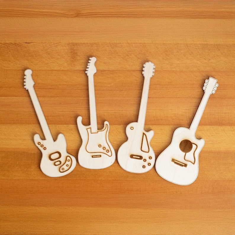 Laser Cut Guitar Shapes SVG - Guitar Outline Digital Files - DIY Wooden ...