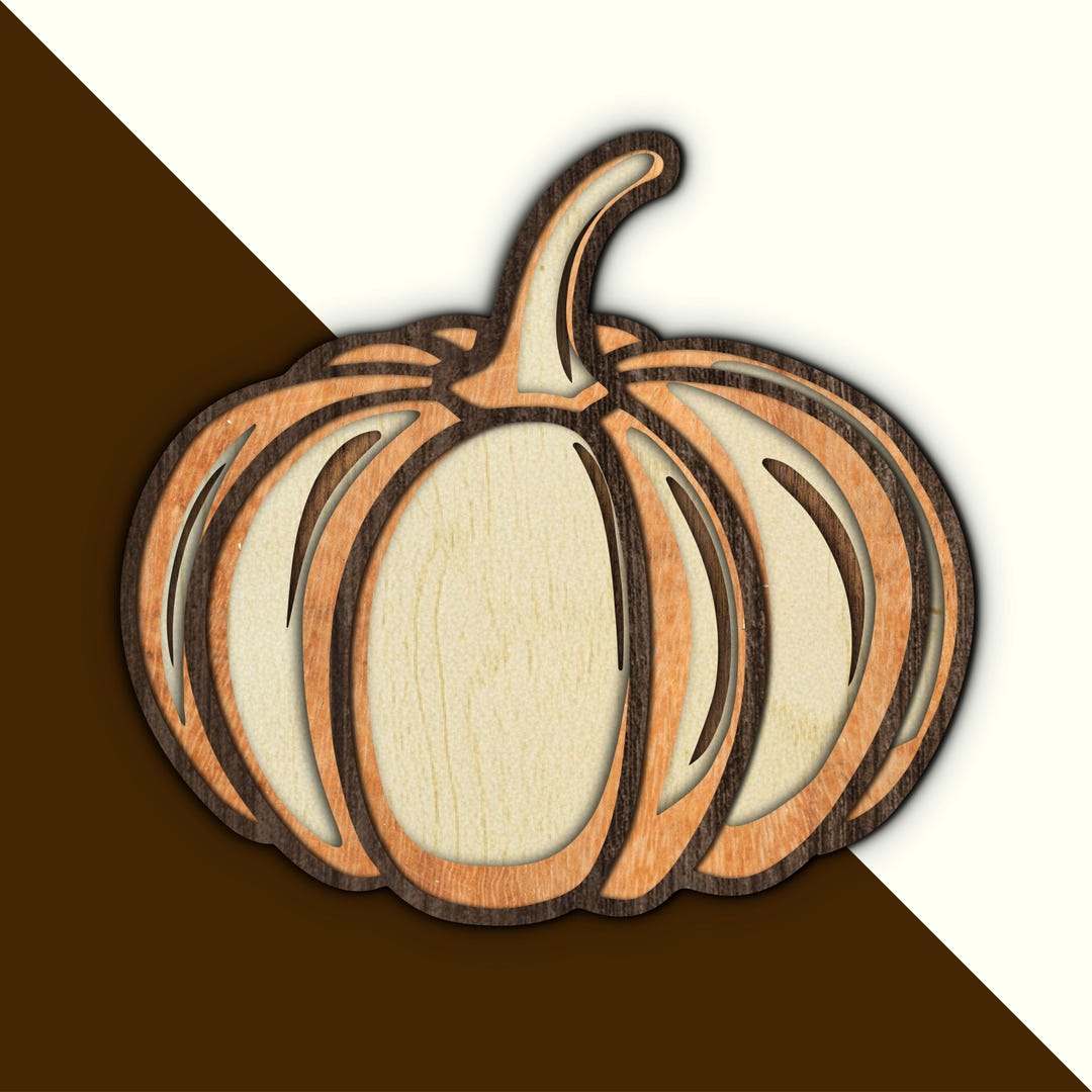 Layered Pumpkin Svg, Pumpkin Laser Cut File, 3D Pumpkin Wood Decor ...