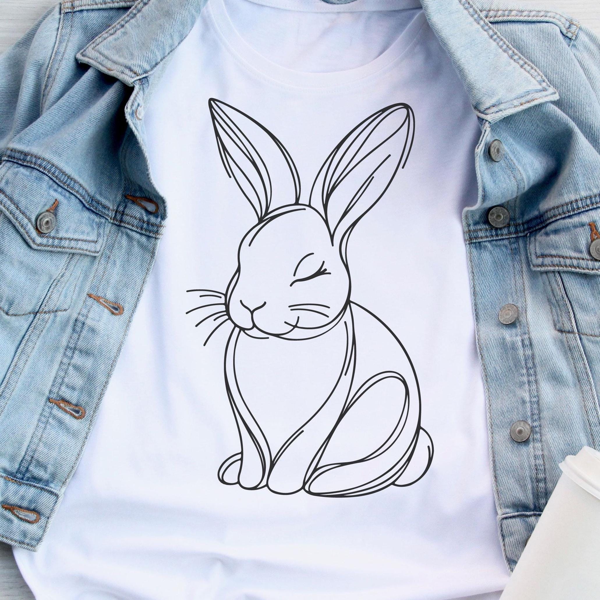 Line Art Bunny Svg, Rabbit Svg, One Line Art, Bunny, Rabbit Png, Bunny ...