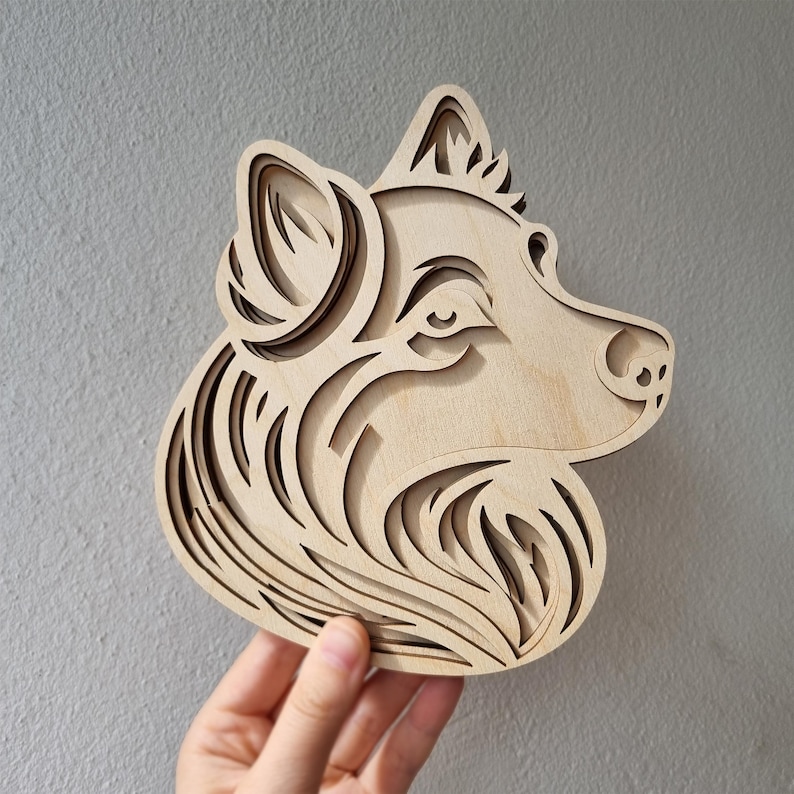 Multilayer Wolf Svg, Layered Wolf Laser Cut File, Wolf Glowforge File ...