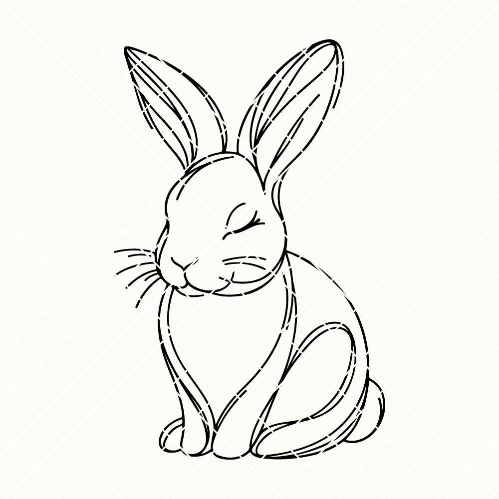 Line Art Bunny Svg, Rabbit Svg, One Line Art, Bunny, Rabbit Png, Bunny ...