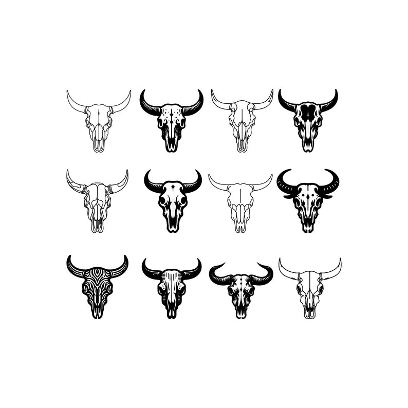 Deer Skull Svg, Cow Skull Svg, Svg Bundle, Animal Skull Svg, Skull Svg ...
