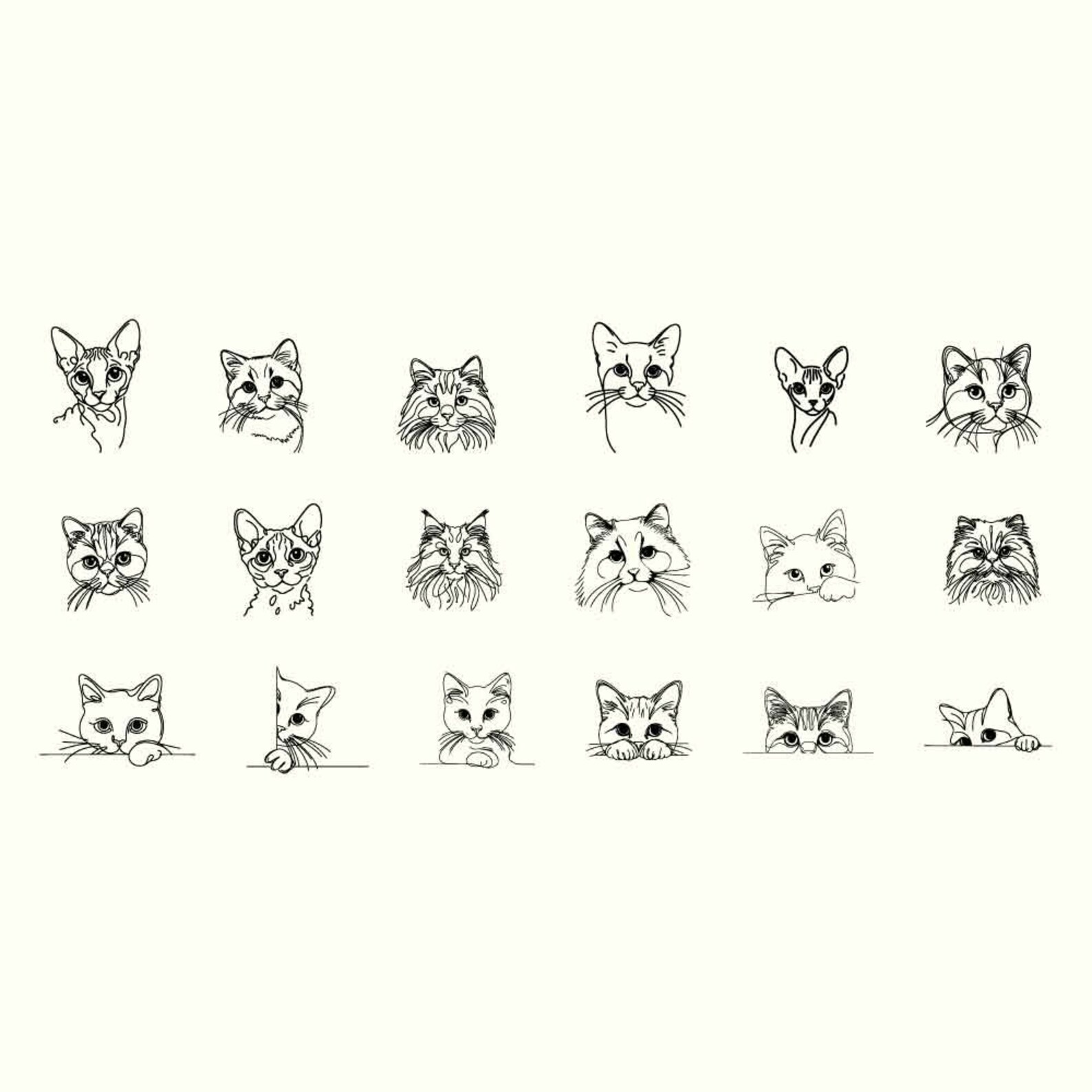 Cat Svg, One Line Drawing, Cat Face Svg, Svg Bundle, Cat Clipart ...