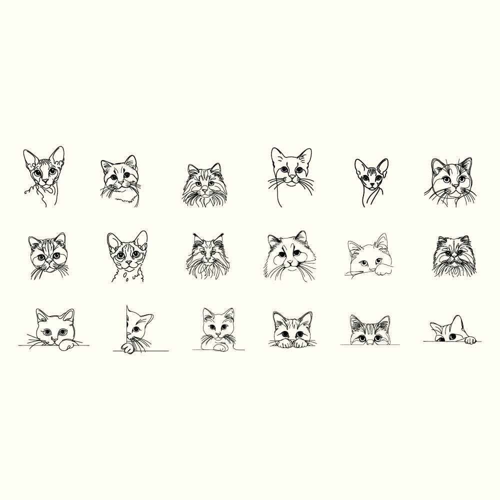 Cat Svg, One Line Drawing, Cat Face Svg, Svg Bundle, Cat Clipart ...