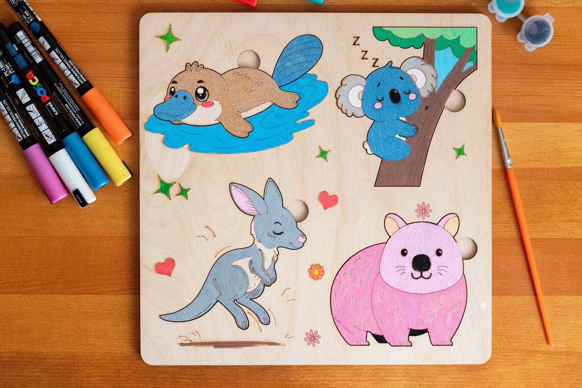 Koala Svg, Kangaroo SVG Cut File Coloring Aussie Animal Laser Cut ...