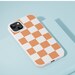 Orange & White Checkerboard Seamless Digital Print Pattern Checkered ...
