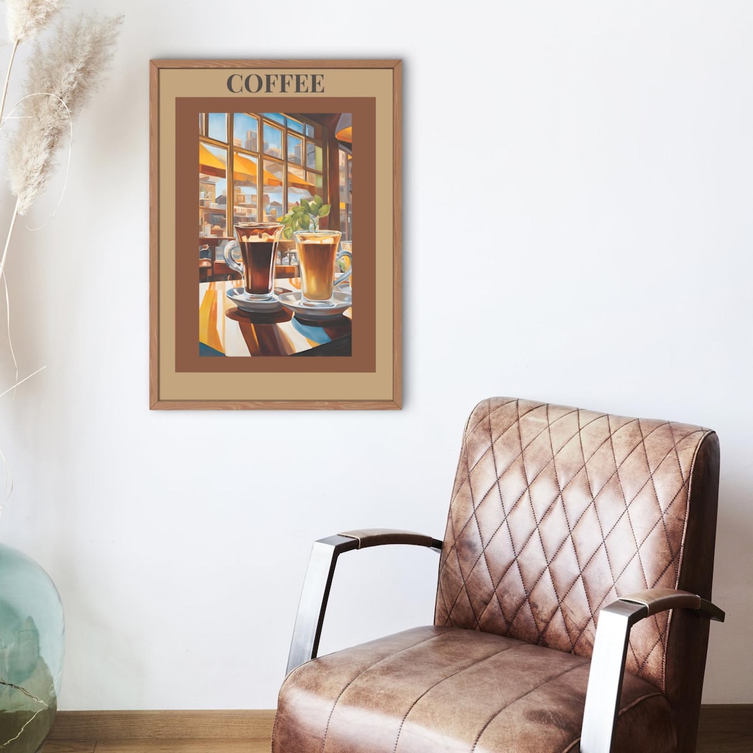Coffee Elegant Digital Wall Art | Coffee Theme Poster | Kitchen Coffee ...