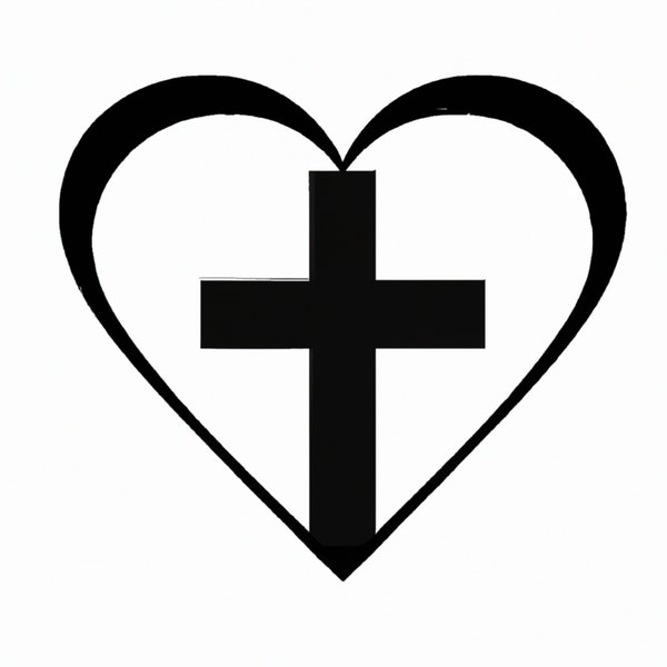 Heart With Cross Svg - Etsy