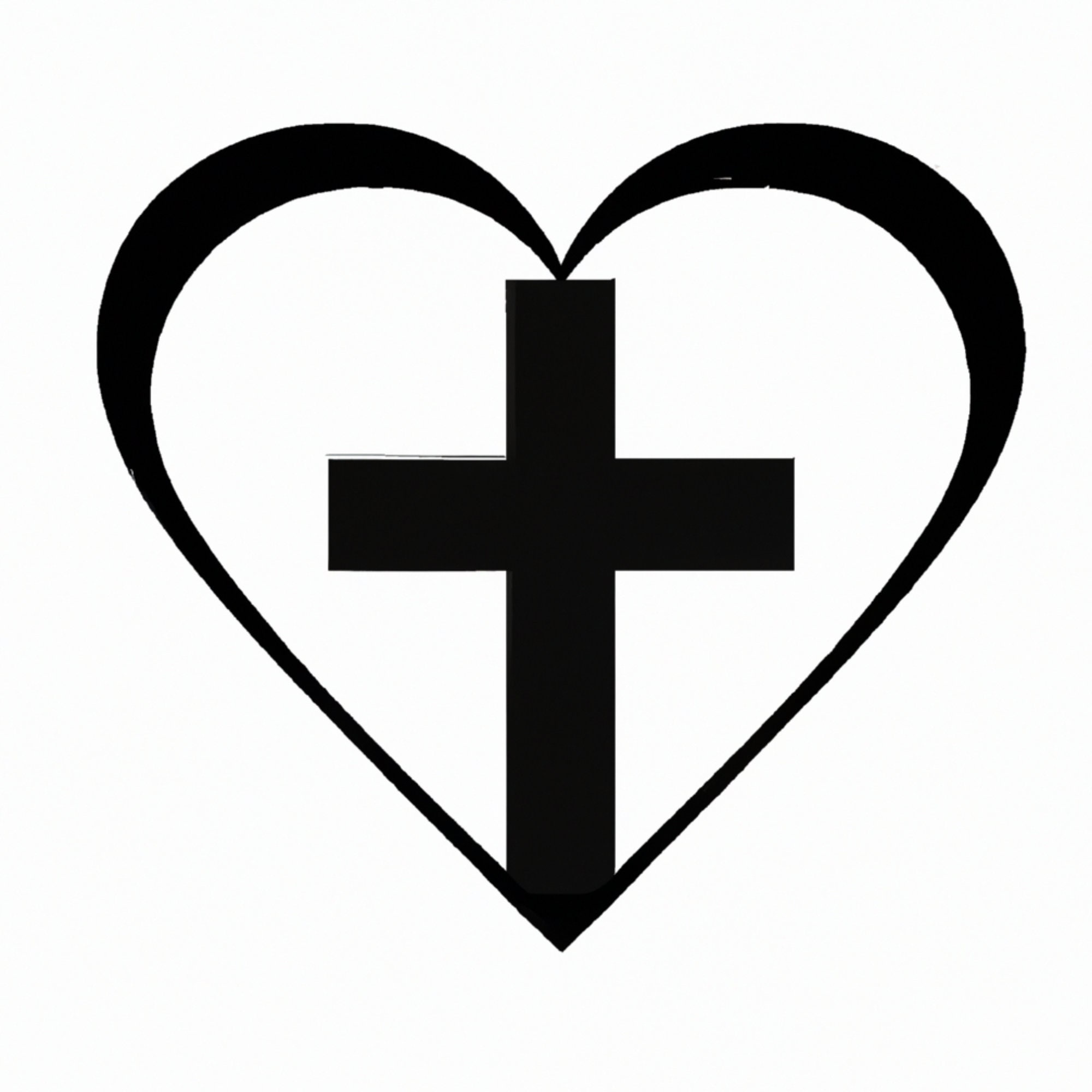 Heart With Cross SVG Cross Heart SVG File Heart Love and Cross Symbol ...