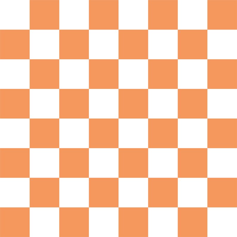 Orange & White Checkerboard Seamless Digital Print Pattern Checkered ...