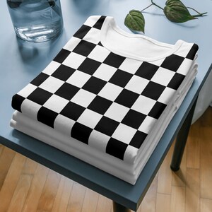 Black and White Checkered Digital Print Pattern, Checkerboard Pattern ...