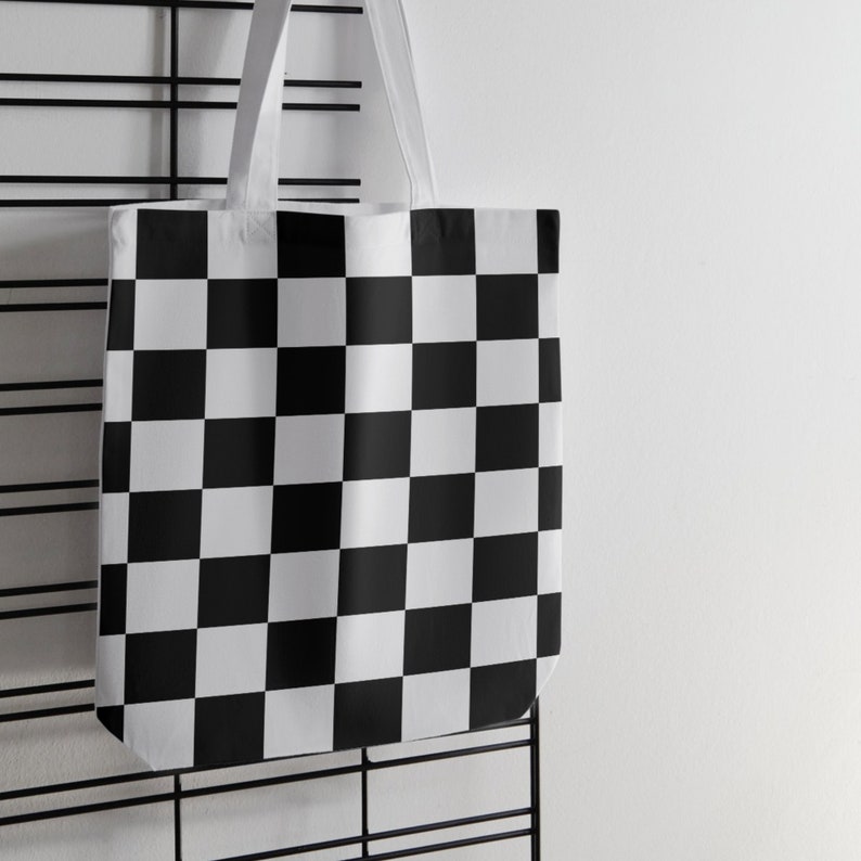 Black and White Checkered Digital Print Pattern, Checkerboard Pattern ...