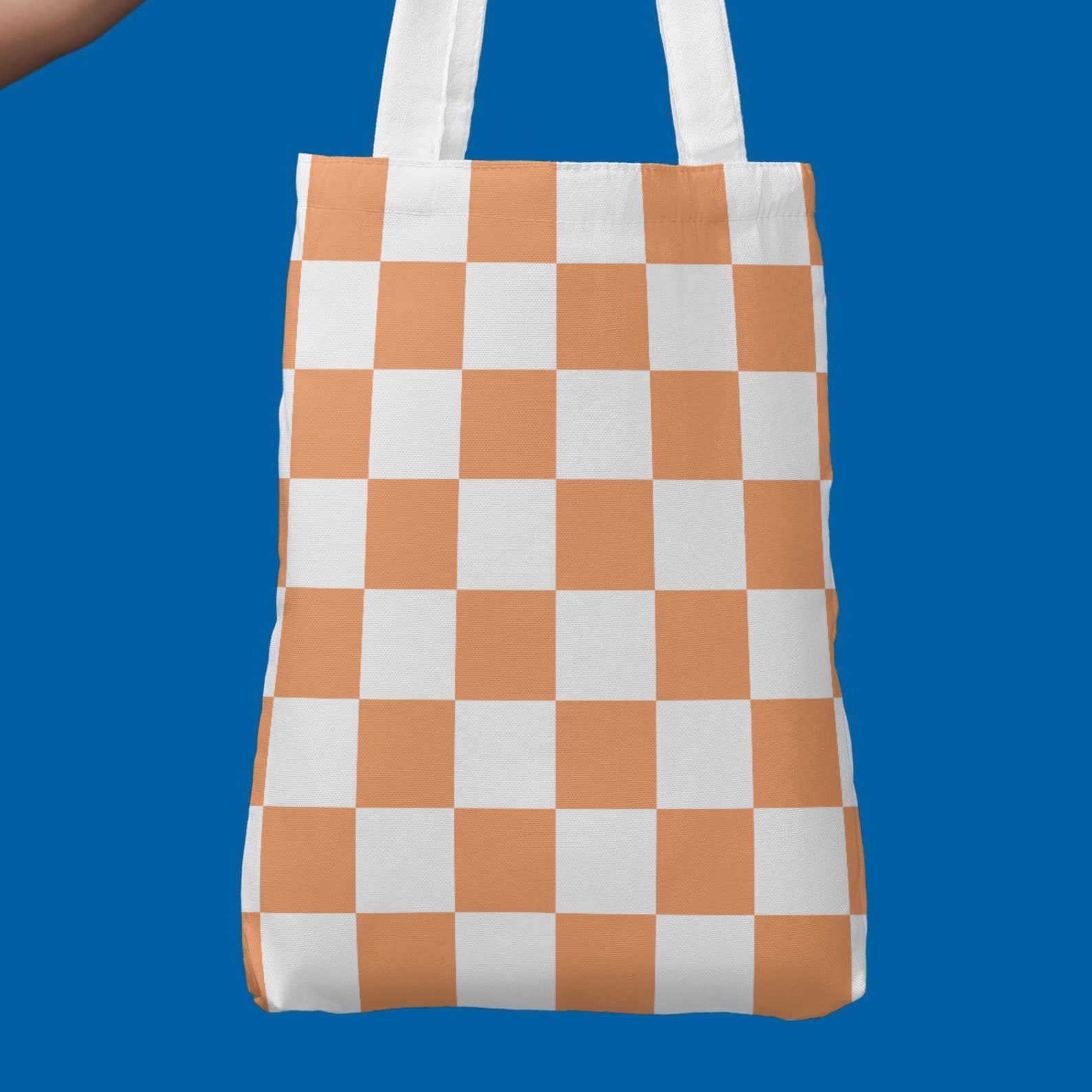 Orange & White Checkerboard Seamless Digital Print Pattern Checkered ...