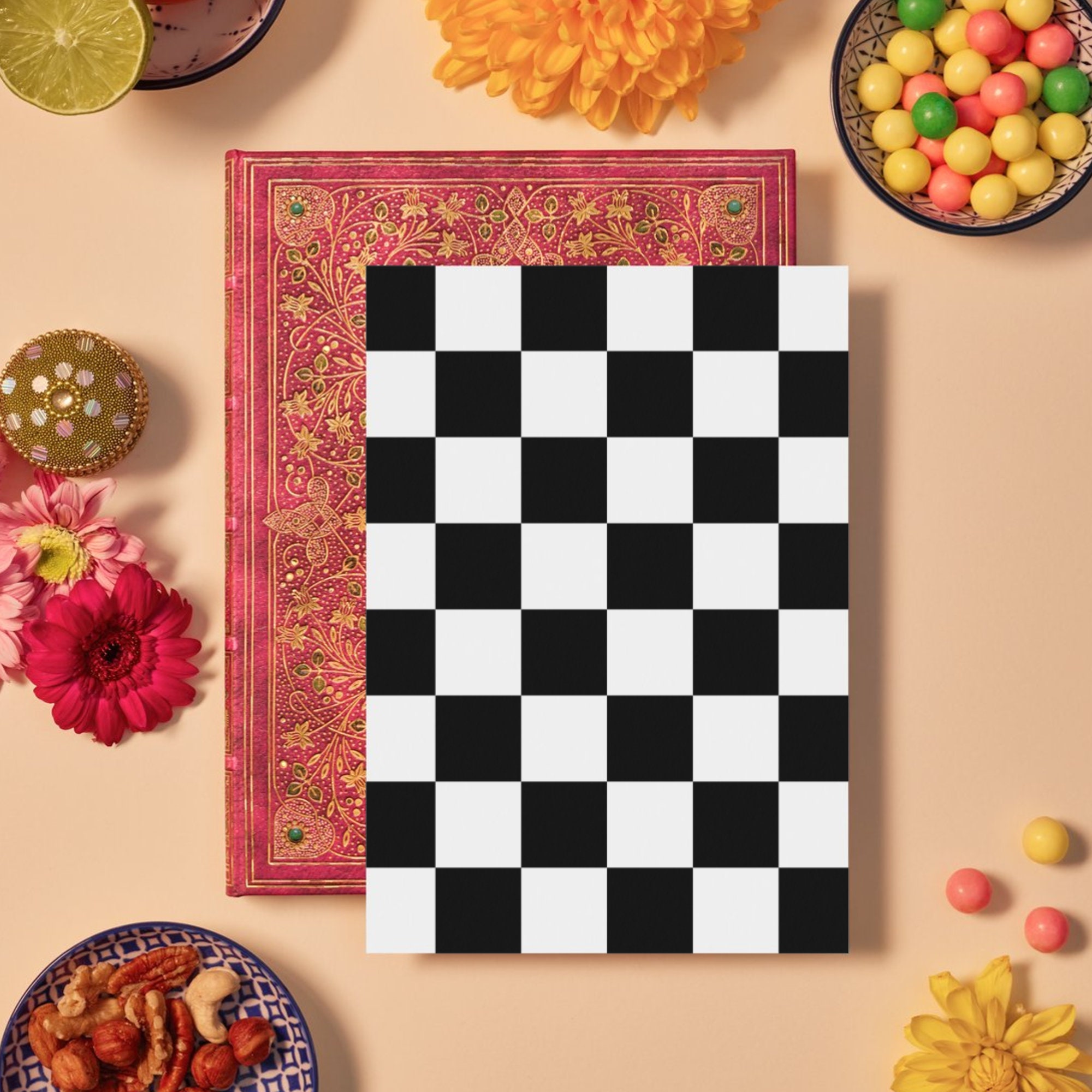 Black and White Checkered Digital Print Pattern, Checkerboard Pattern ...