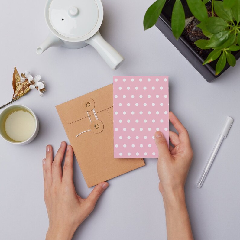 Pink and White Polka Dot Digital Print Pattern, Digital Wall Art ...