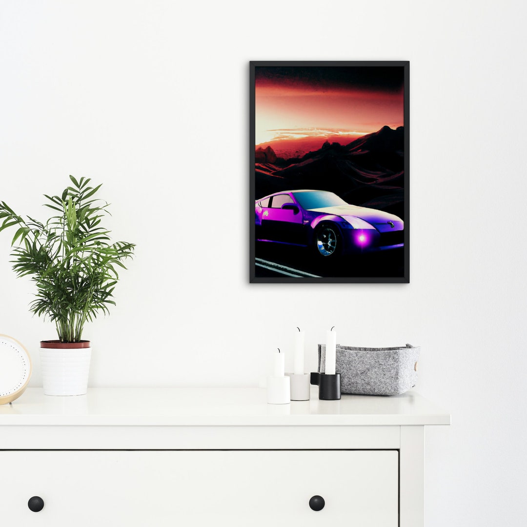 Synth Wave Japanese JDM Car Nissan 350z Zociety Aesthetic Street Race ...