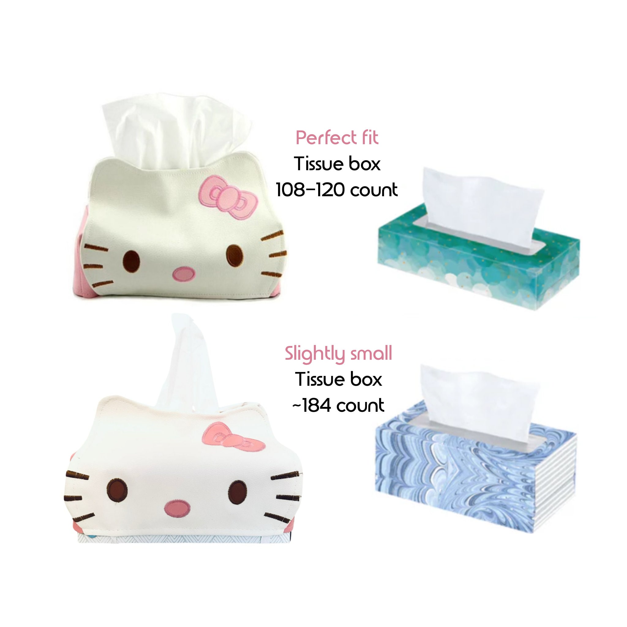 Hello Kitty Tissue Box Cover Rectangle Tissue Box Cover Bathroom Decor ...