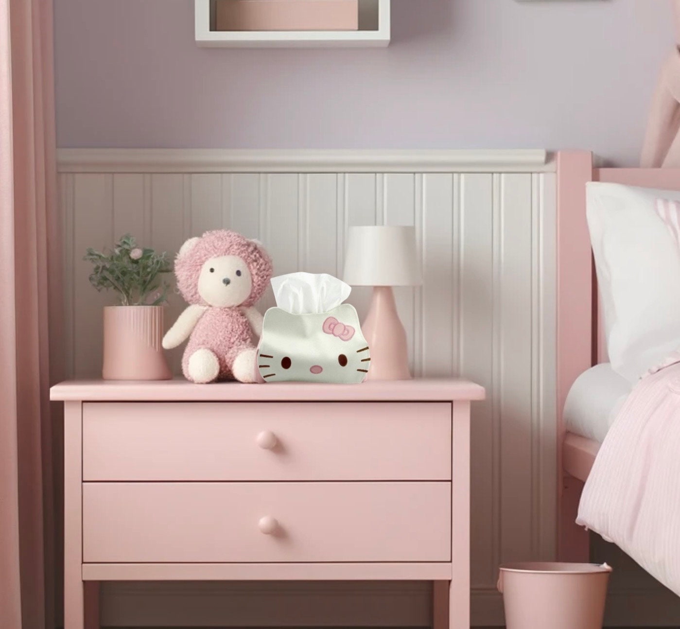 Hello Kitty Tissue Box Cover Rectangle Tissue Box Cover Bathroom Decor ...