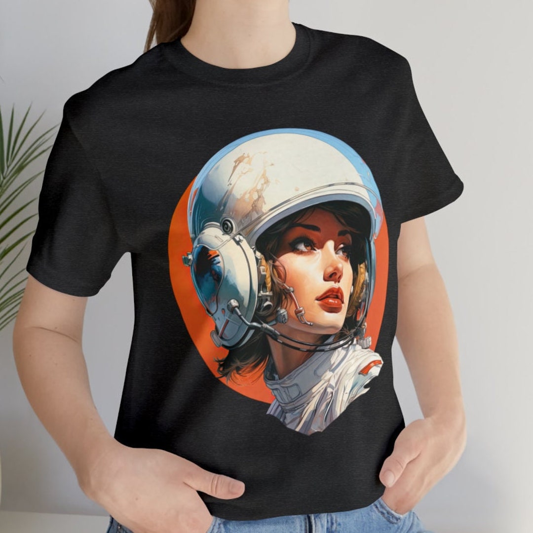 Starbound Siren, Retro Sci-fi T-shirt, Short Sleeve Ringspun Cotton ...
