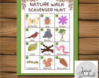 Nature Sound Walk Scavenger Hunt Listening Printable Mindfulness Early ...