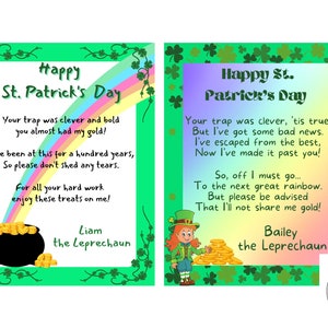 Printable Leprechaun Trap Letters, St. Patrick's Day Leprechaun Notes ...