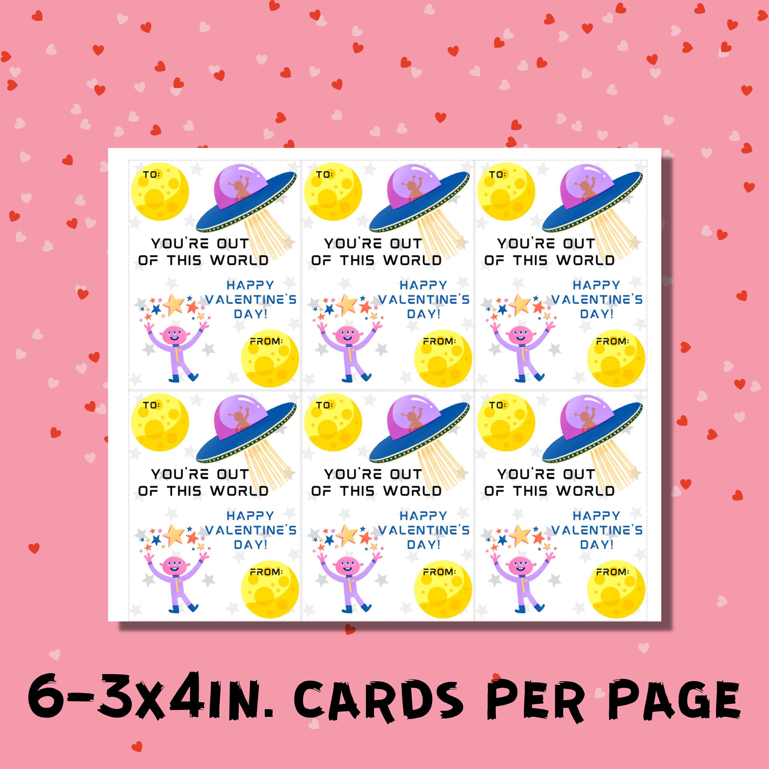 Printable Alien Valentine's Day Cards for Kids - Etsy