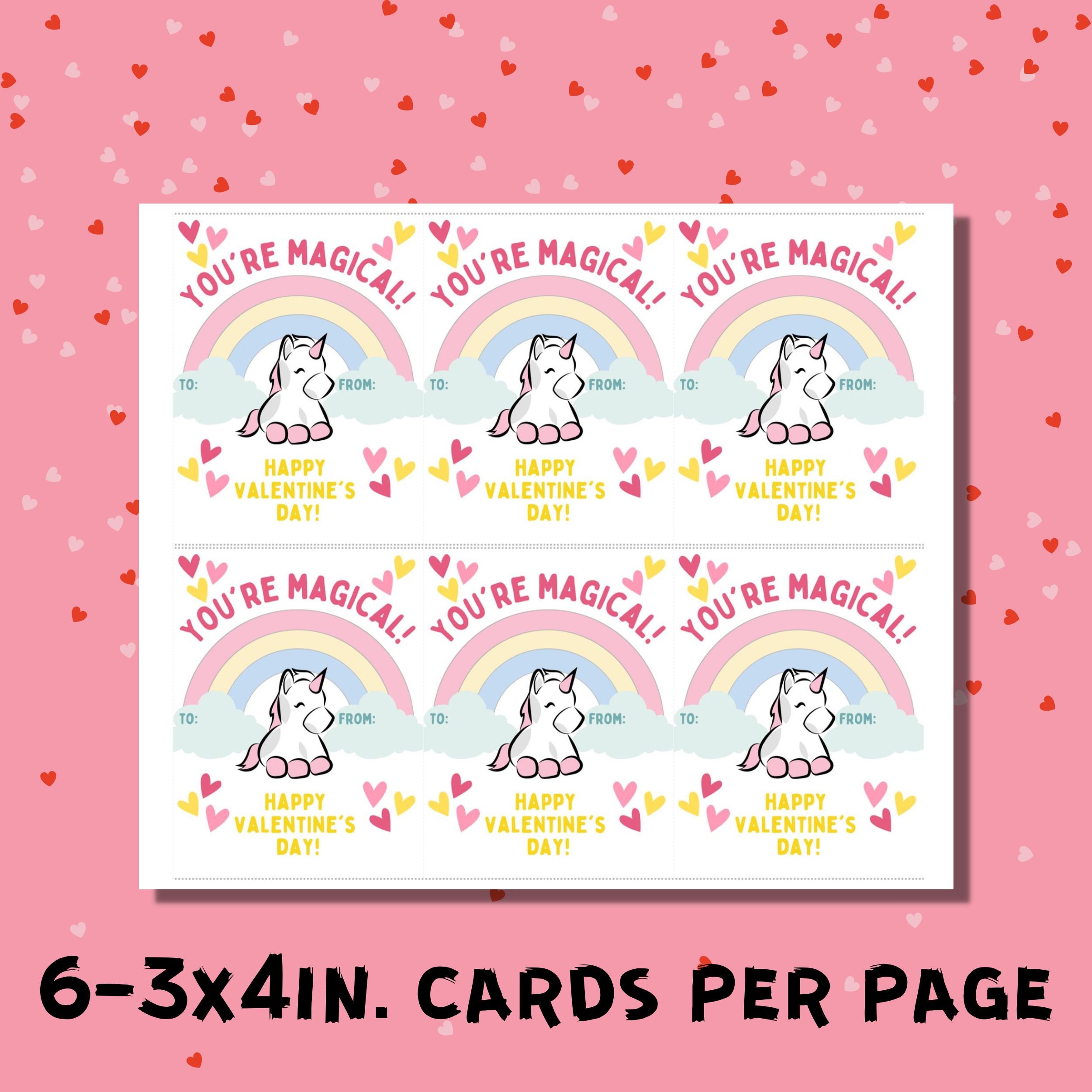 Printable Unicorn Valentine's Day Cards for Kids - Etsy