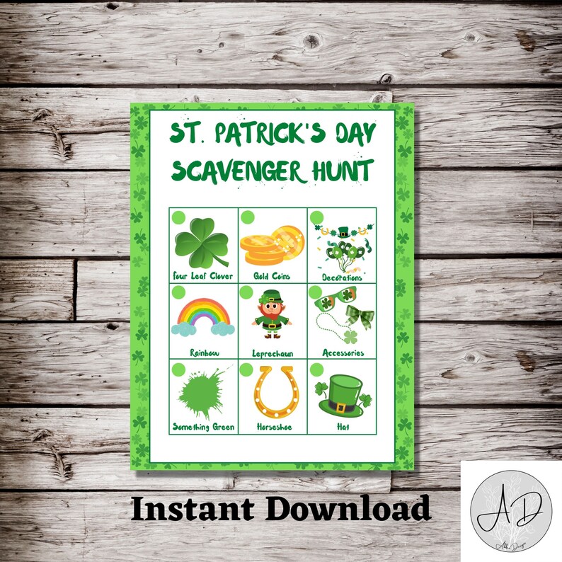 St. Patrick's Day Scavenger Hunt - Etsy