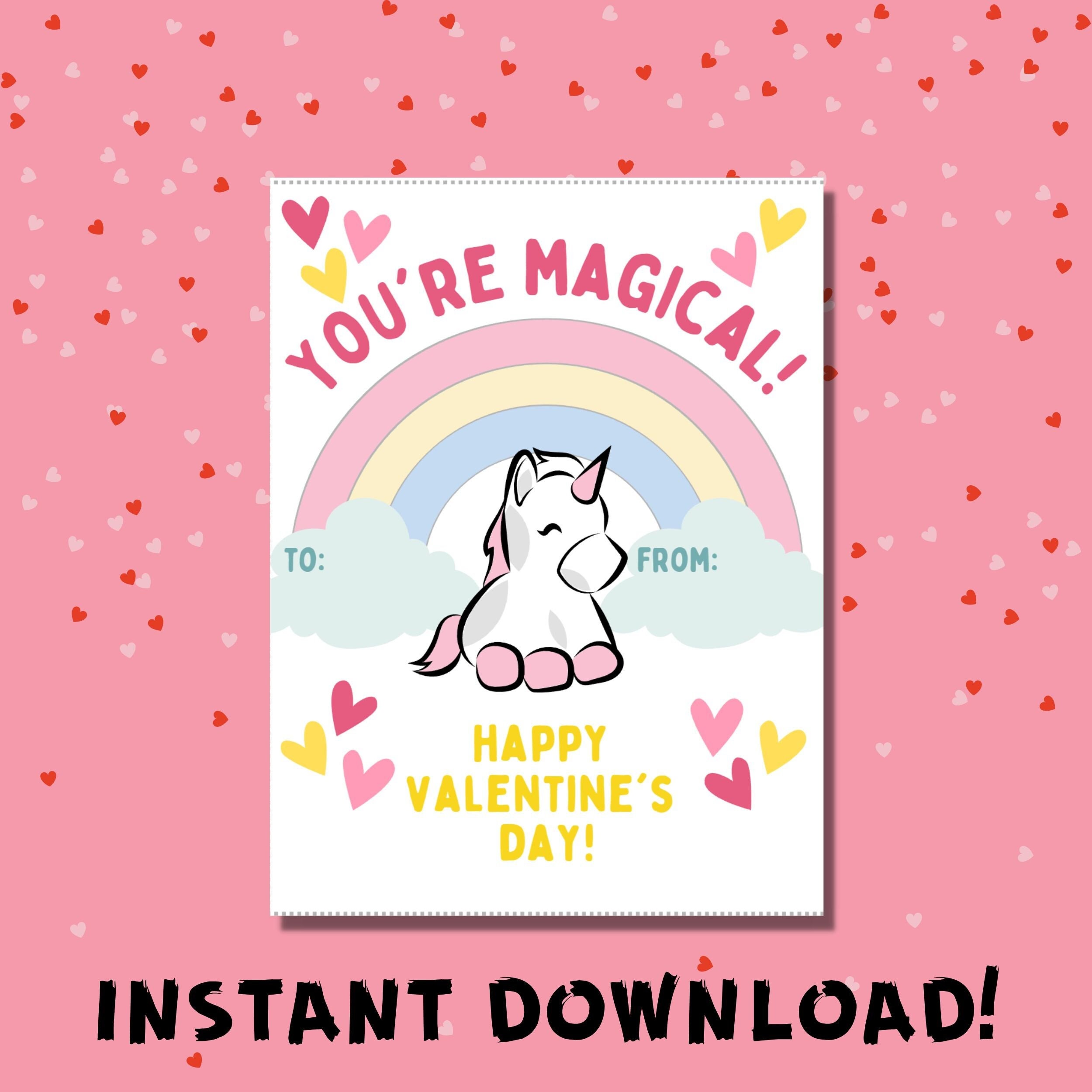 Printable Unicorn Valentine's Day Cards for Kids - Etsy