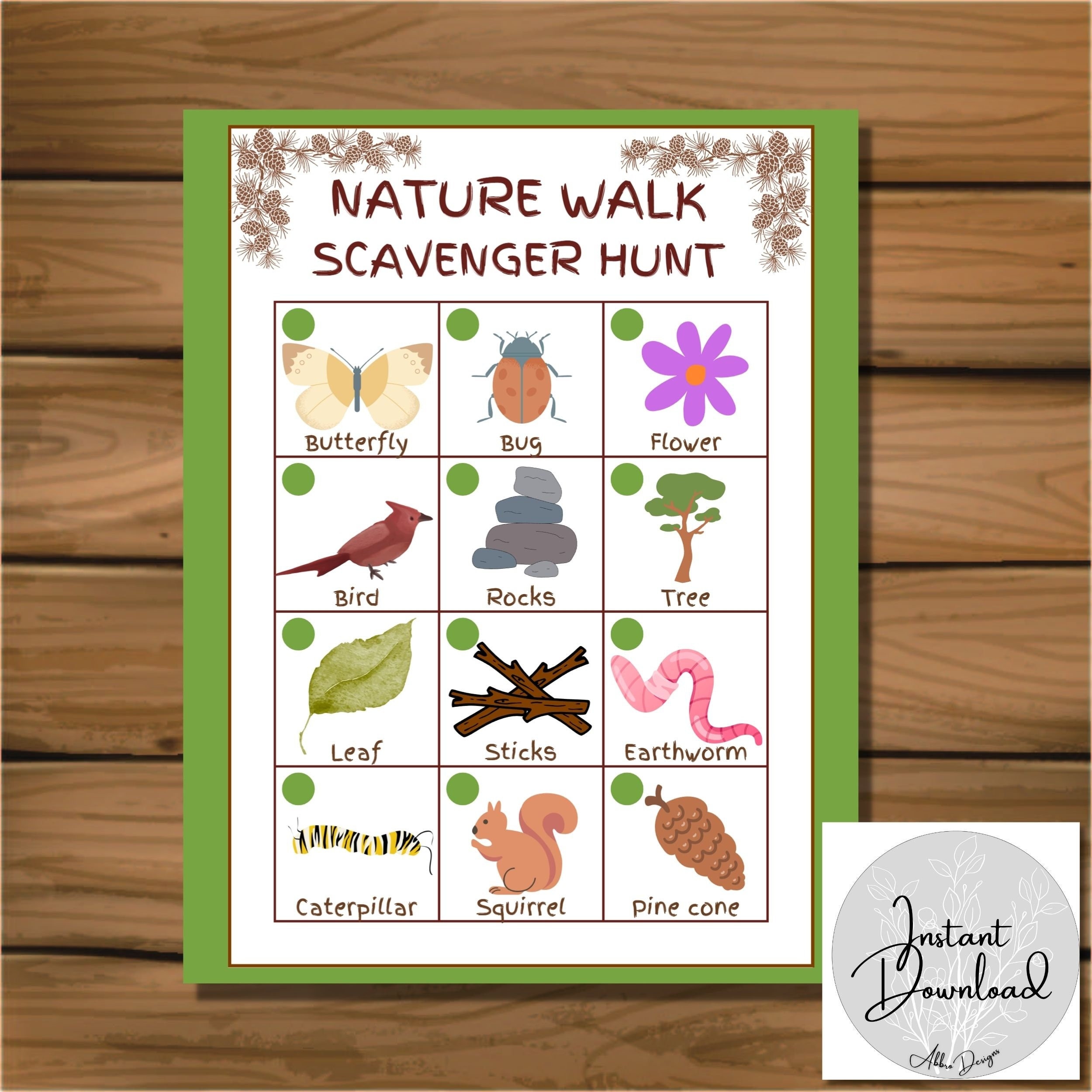 Printable Nature Walk Scavenger Hunt for Kids - Etsy