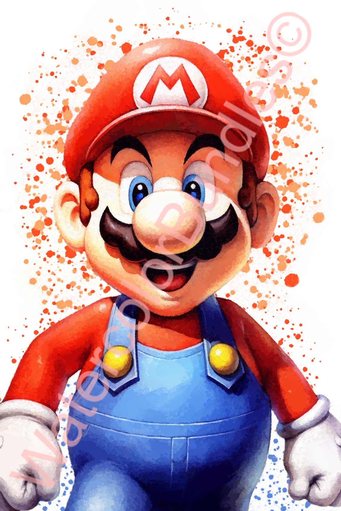 Set of 9 Super Mario PRINTABLE Watercolor Bundle Poster, Wall Art ...