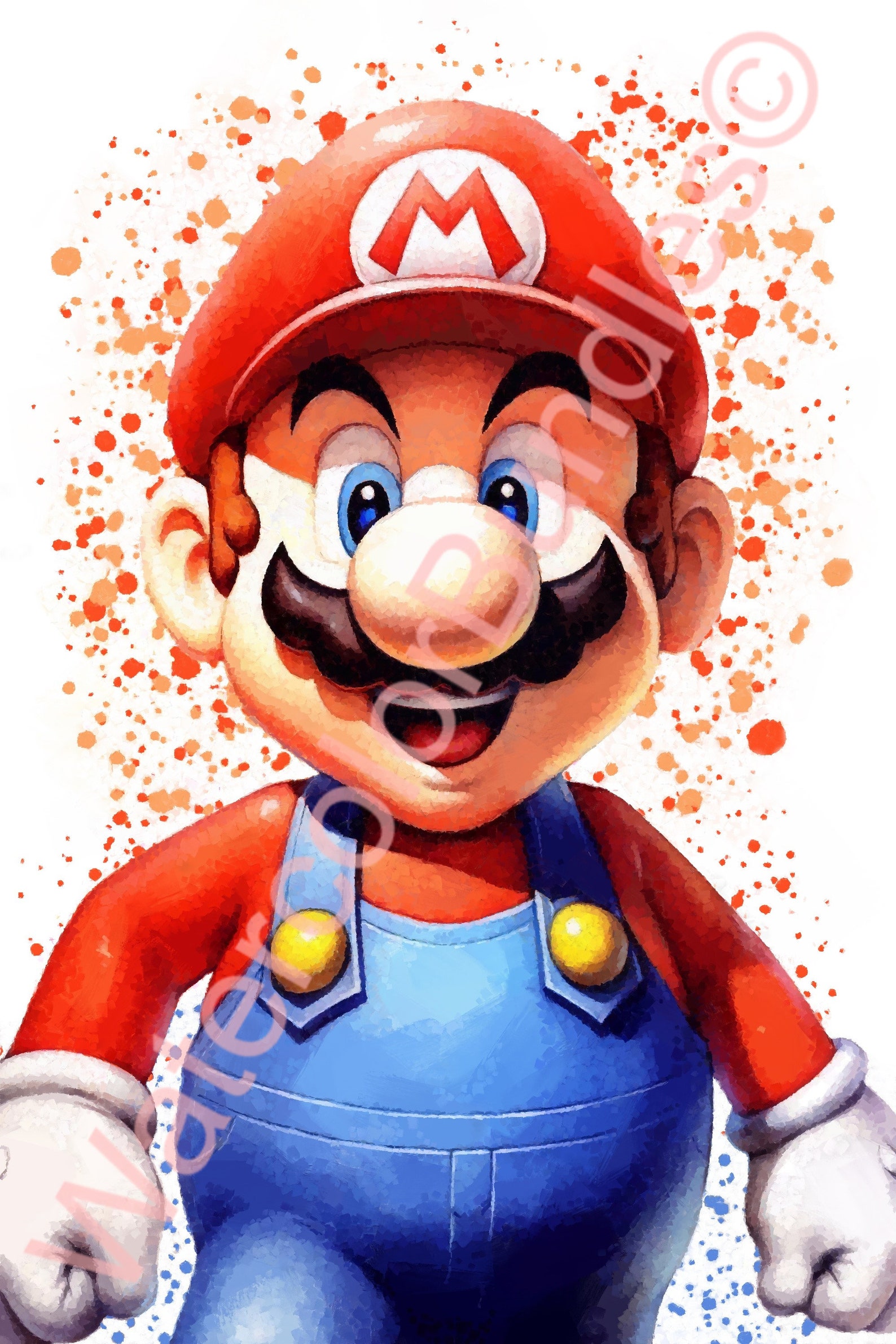 Set of 9 Super Mario PRINTABLE Watercolor Bundle Poster, Wall Art ...