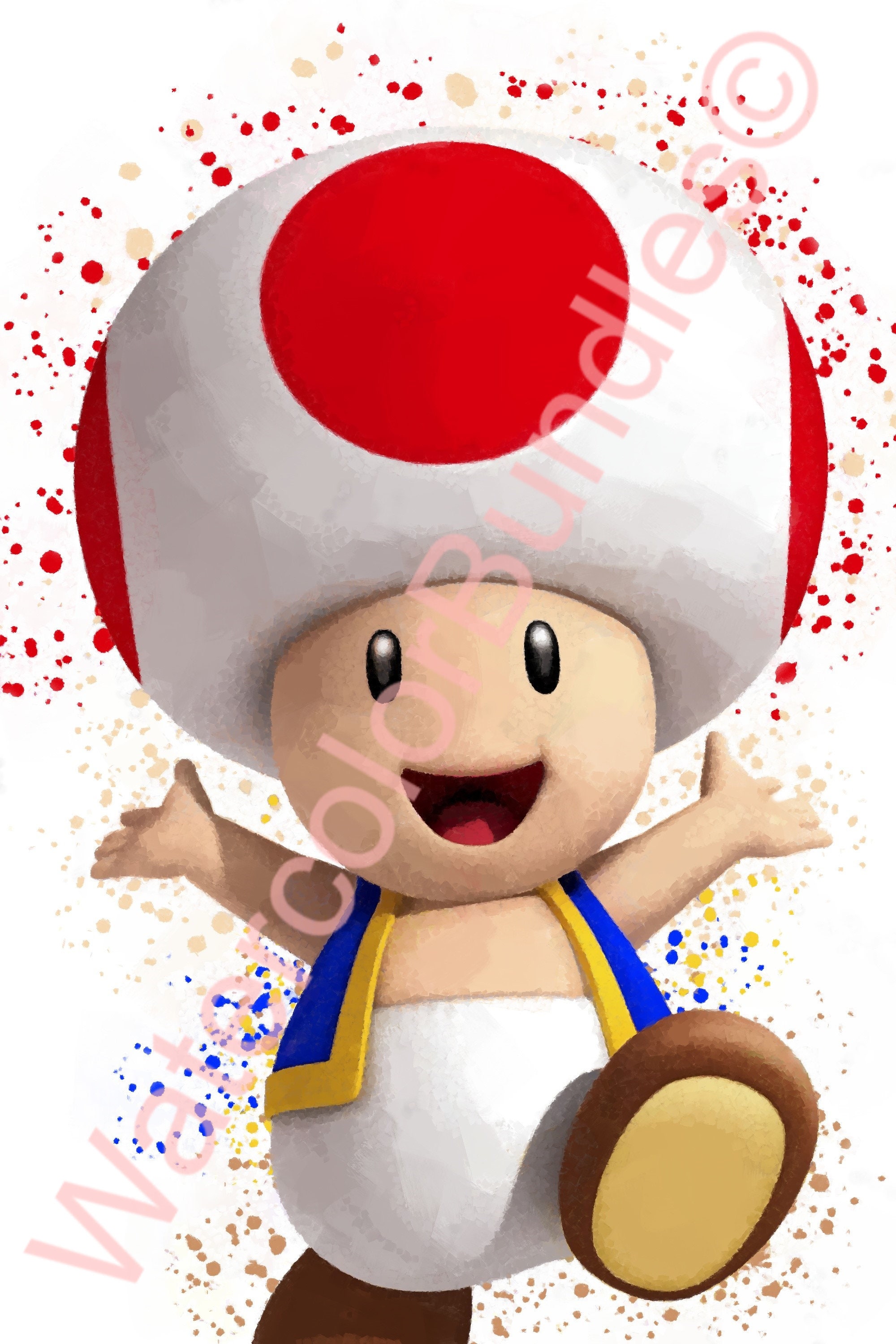 Set of 9 Super Mario PRINTABLE Watercolor Bundle Poster, Wall Art ...