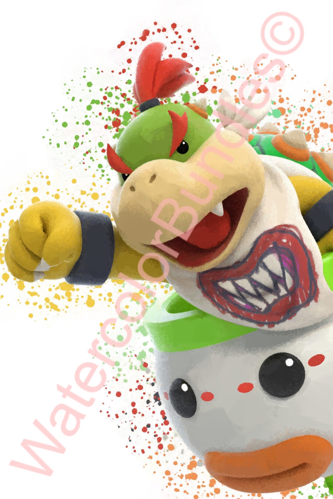 Set of 9 Super Mario PRINTABLE Watercolor Bundle Poster, Wall Art ...