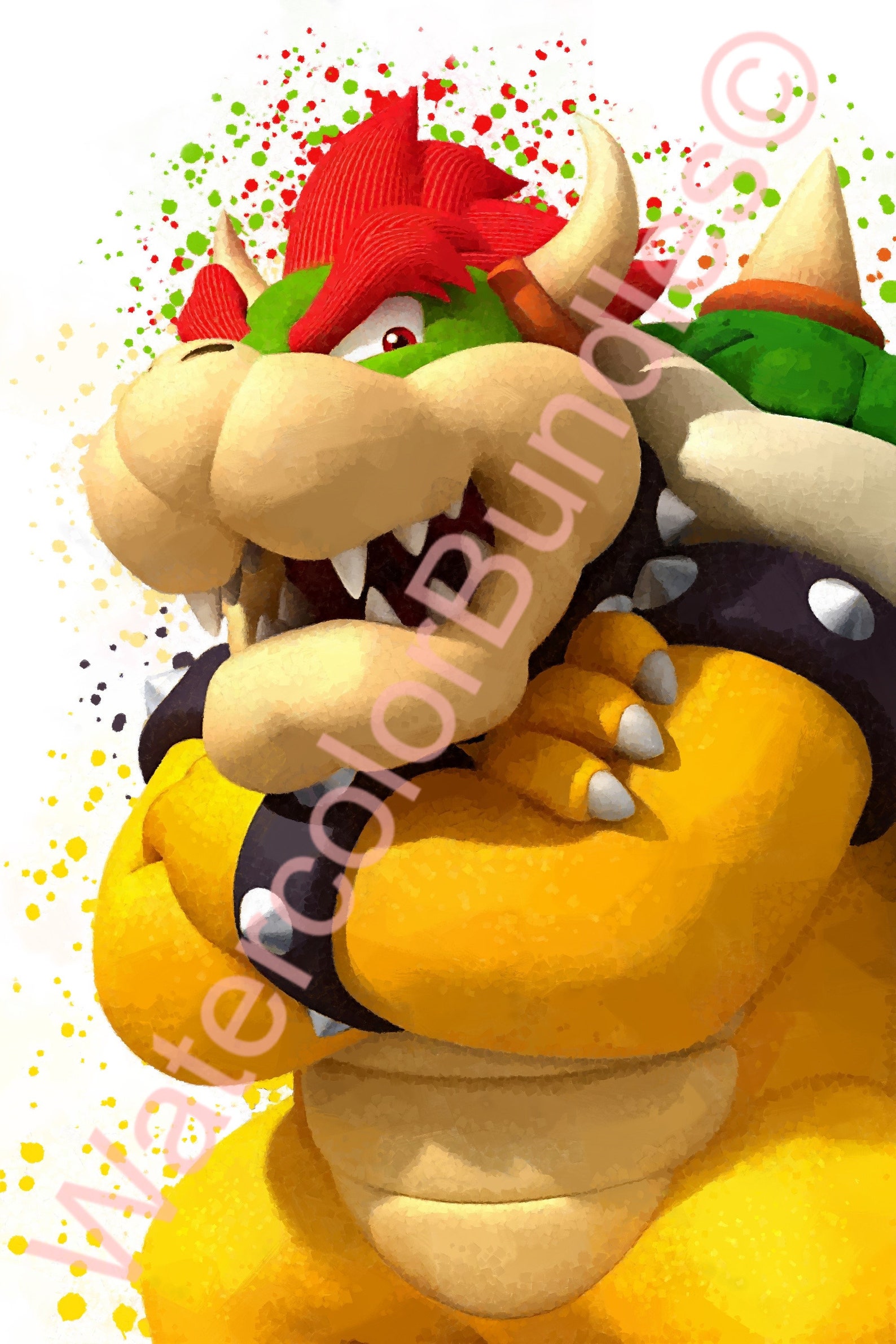 Set of 5 Super Mario PRINTABLE Watercolor Bundle Poster, Wall Art ...