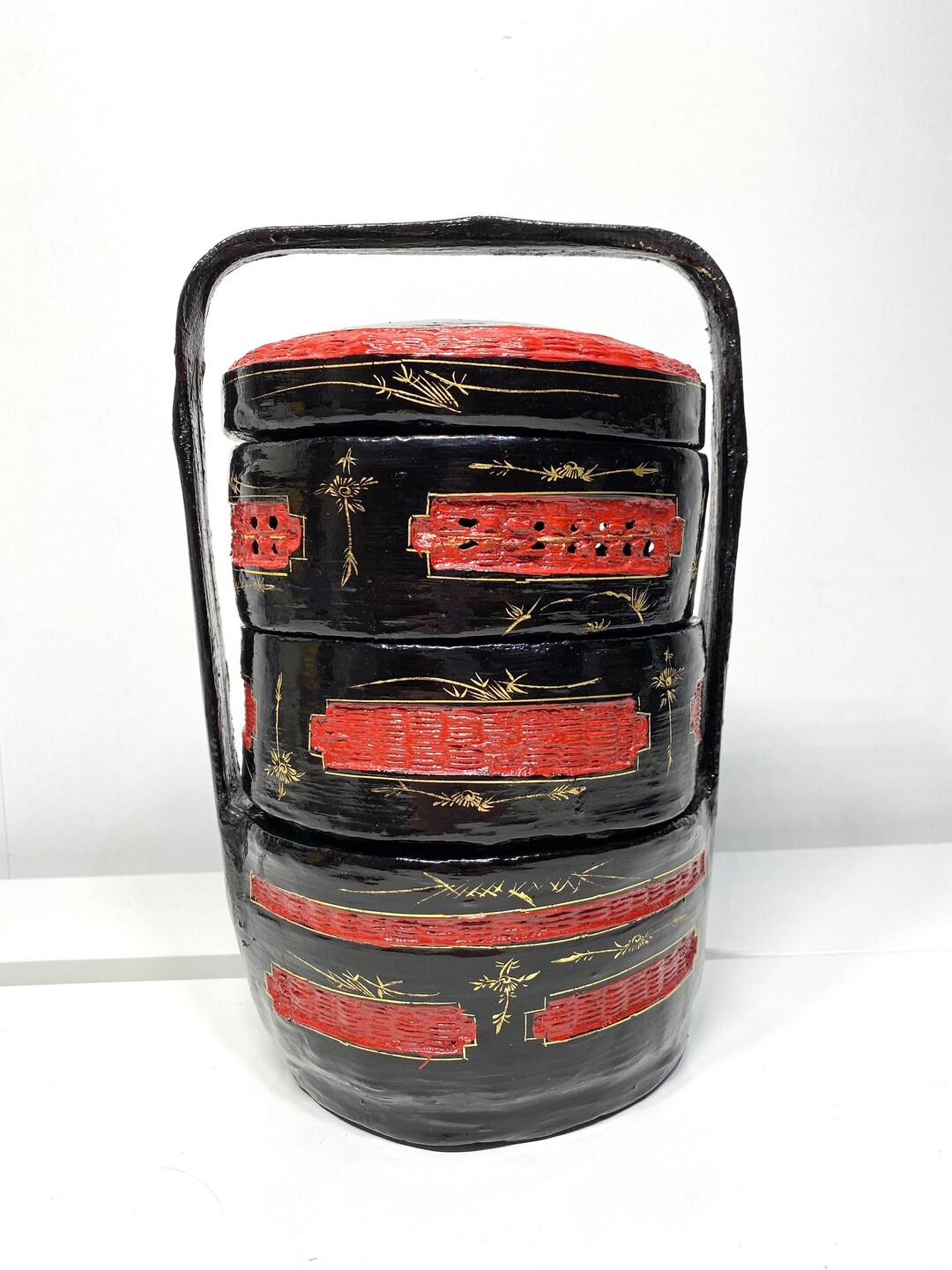 Vintage Japanese Handmade 3-tier Containers Lunch Containers Hand ...