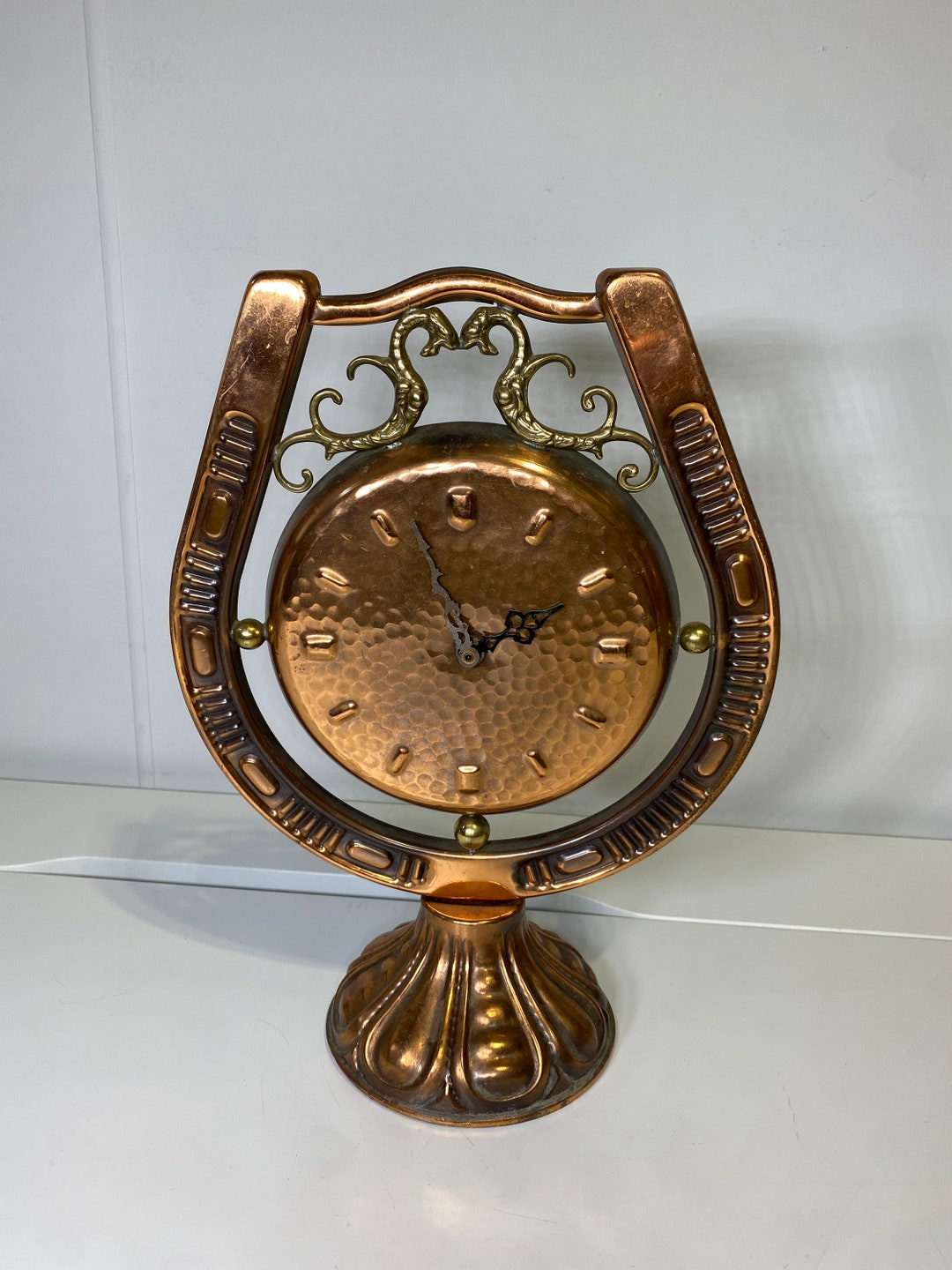 Vintage Standing Decorative Metal Clock - Etsy