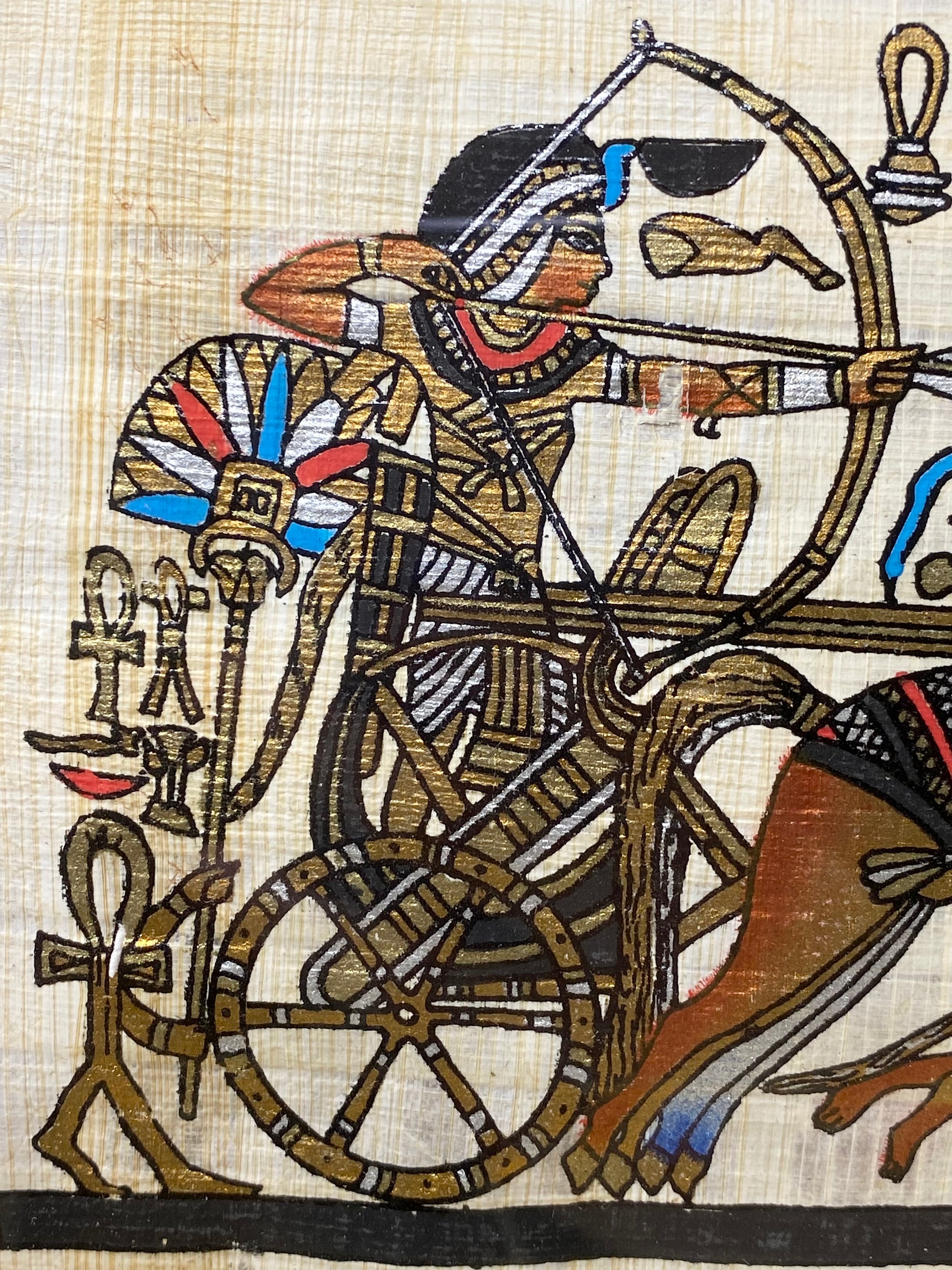 Vintage Framed Original Egyptian Papyrus Painting Vintage Egyptian ...