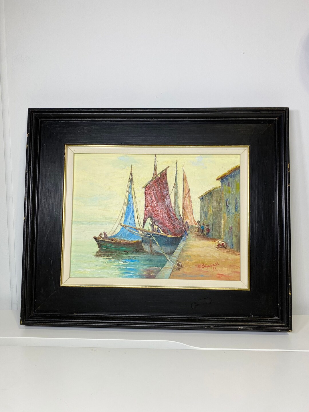 1982 Vintage Hand-painted Set of 2 Original Oil Paintings on Canvas ...
