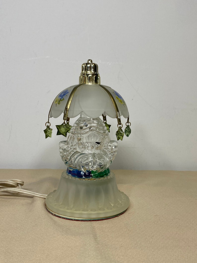 Vintage Avon Style Glass Angel Lamp Decor - Etsy