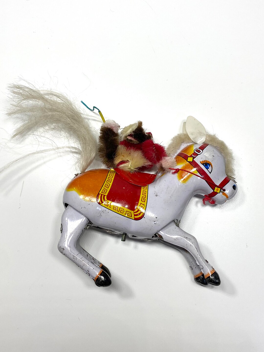 Vintage Wind up Tin Toy Monkey Riding Horse Made in China 1970s MS 764 ...