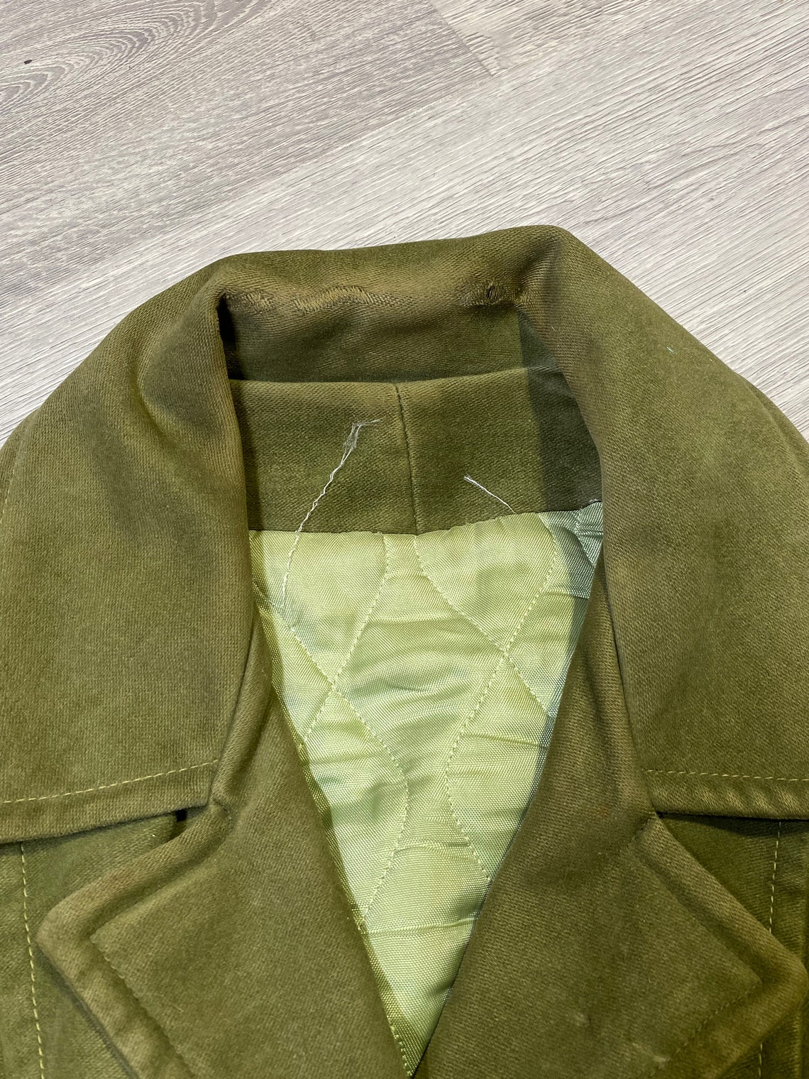 1960s / 70s Vintage Sage Green Thick Work Jacket W/ Quilted Lining ...