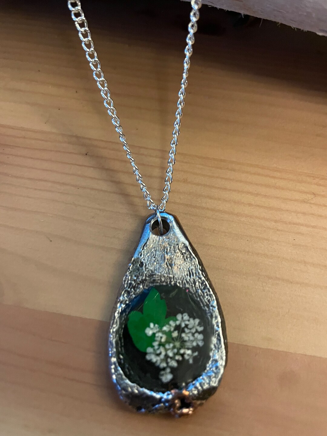 Hand Forged Pendant With Epoxy Center - Etsy