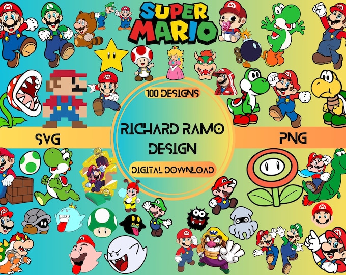 Super Mario Bros SVG Bundle: Cricut Cut Files (instant Download) - Etsy ...