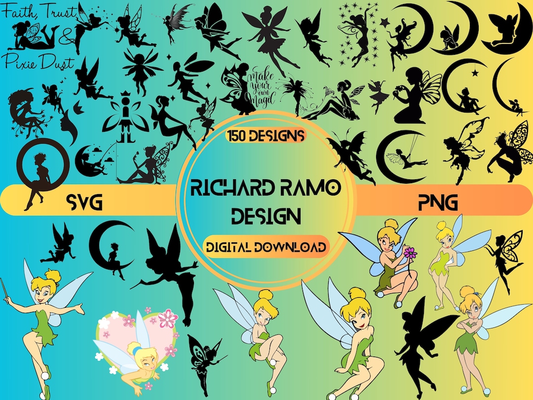 Tinkerbell SVG Bundle,tinkerbell Flaying Svg,tinkerbell Silhouette ,cut ...